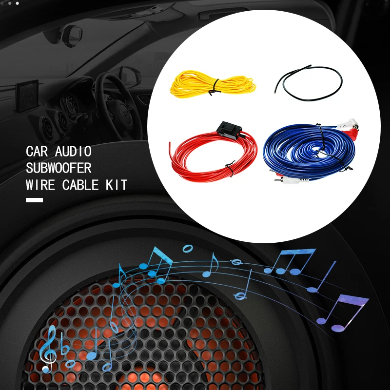 1 Set Car Audio Speakers Wiring Kits Cable Amplifier Subwoofer Speaker ...