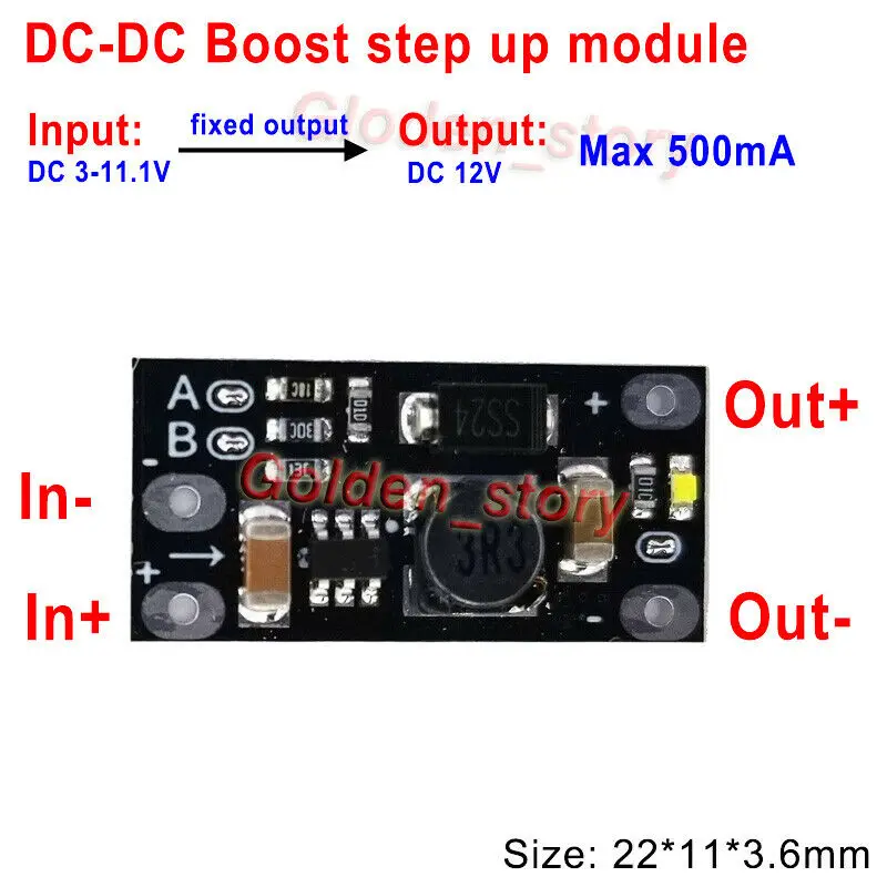 DC-DC Boost Step Up Converter Board Power Module DC 3.3V 3.7V 5V 9V To ...