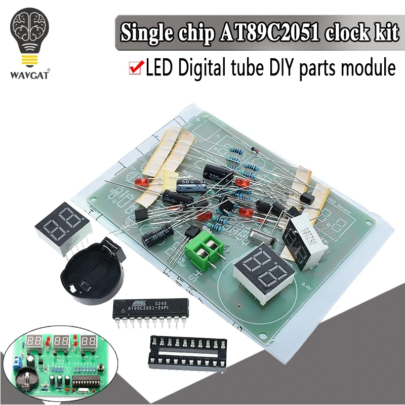 Diy Kits At89c2051 Electronic Clock Digital Tube Led Display Suite ...