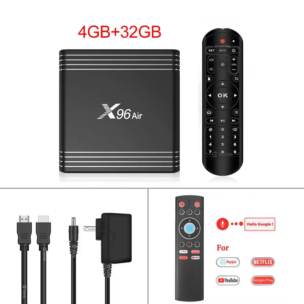 Amlogic S905X3 X96Air Android 9,0 tv Box X96 Air QuadCore 2,4& 5G Dual ...