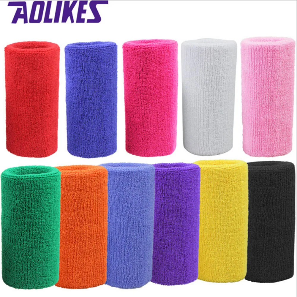 1 pc 15*7.5 cm terry cloth wristbands sport sweatband hand band for gym ...