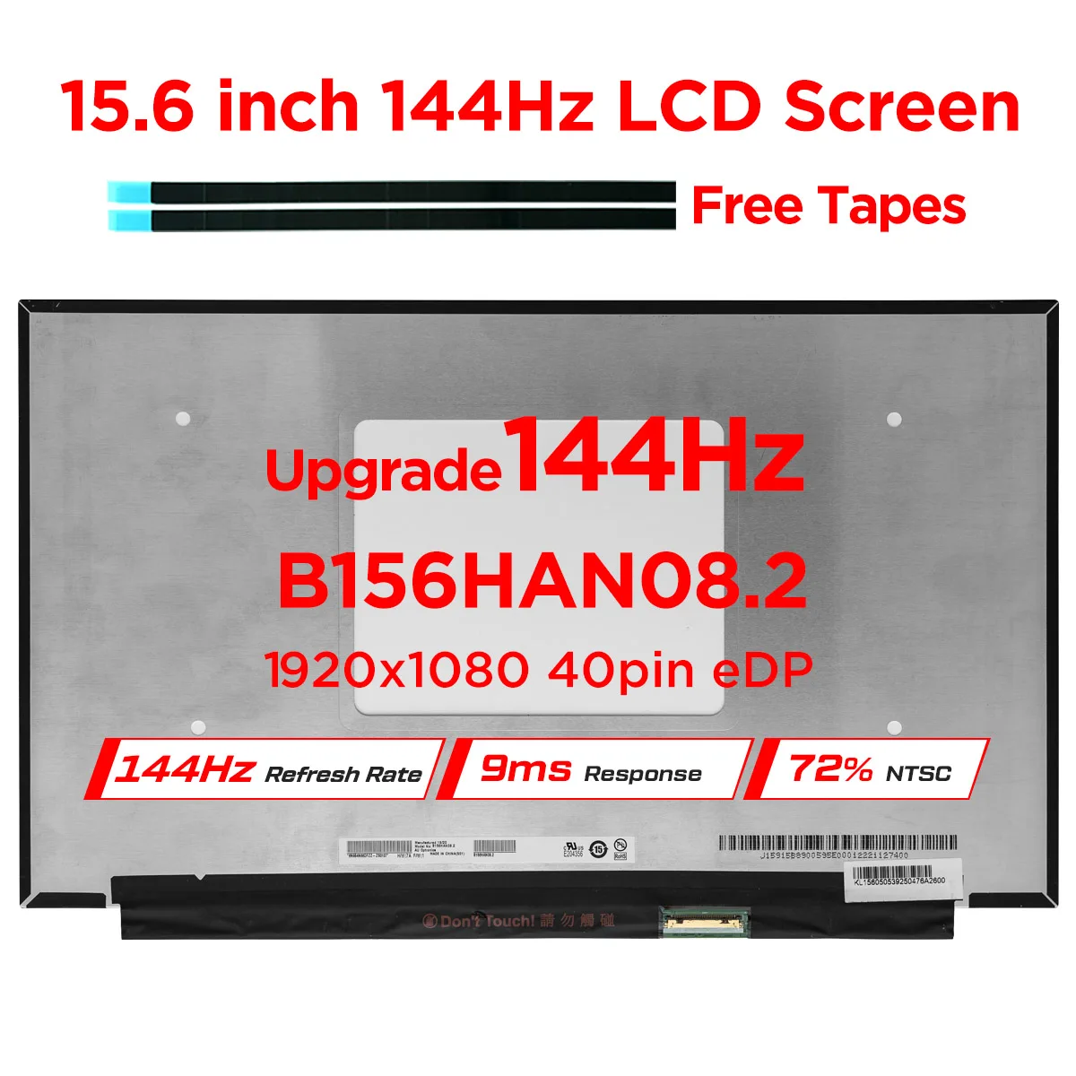 15.6" IPS 144Hz Laptop LCD Screen B156HAN08.2 fit B156HAN08.0 NV156FHM ...