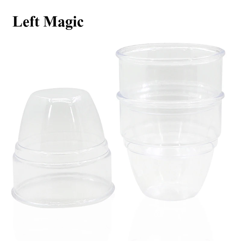 Transparent Three Cups - Plastic Magic Tricks Size: 6.9*7cm No Balls ...
