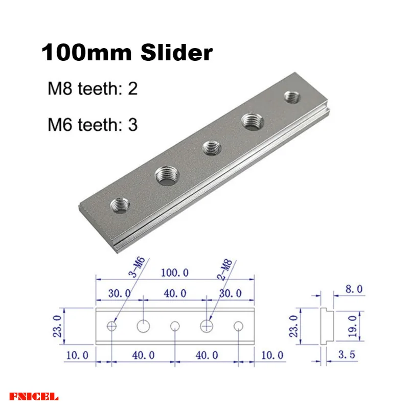 Aluminum M6/M8 T track Slider Sliding Bar T Slot Nut For 30/45 Type T ...