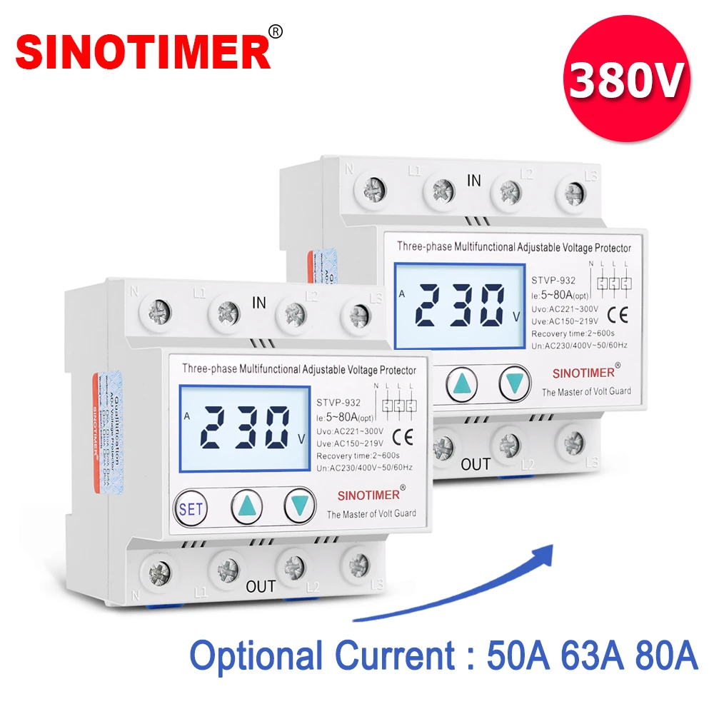 Industrial Three Phase AC 380V 80A Adjustable Surge Voltage Protector ...
