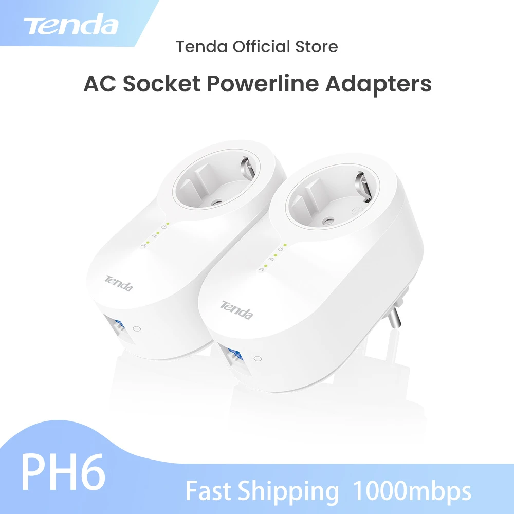 Tenda Ph6 Gigabit 1000mbps Powerline Network Adapter Kit Av1000 ...