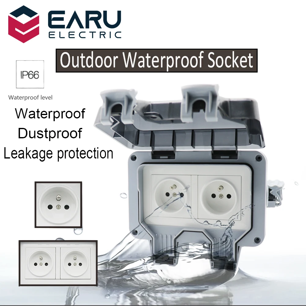 1pc France FR Standard IP66 16A AC250V Weatherproof Waterproof Outdoor ...