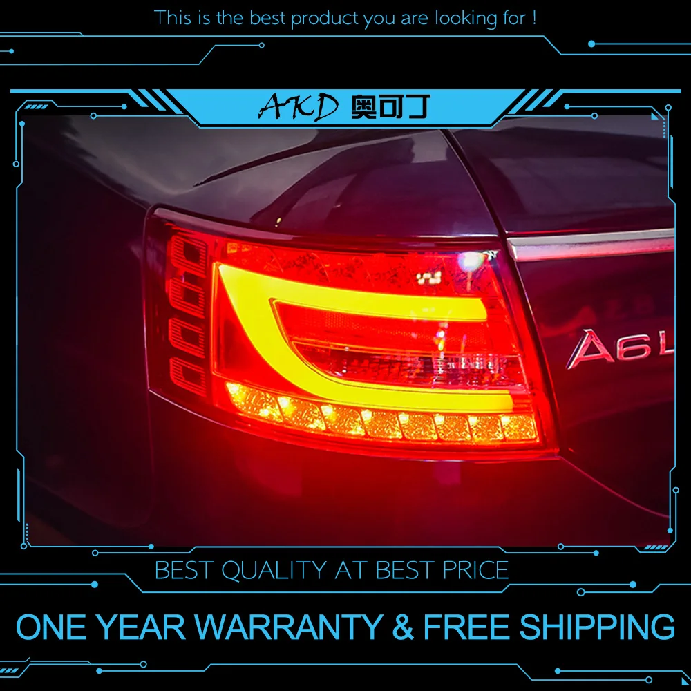 AKD tuning cars Tail lights For Audi A6 A6L 2004 2008 Taillights LED ...