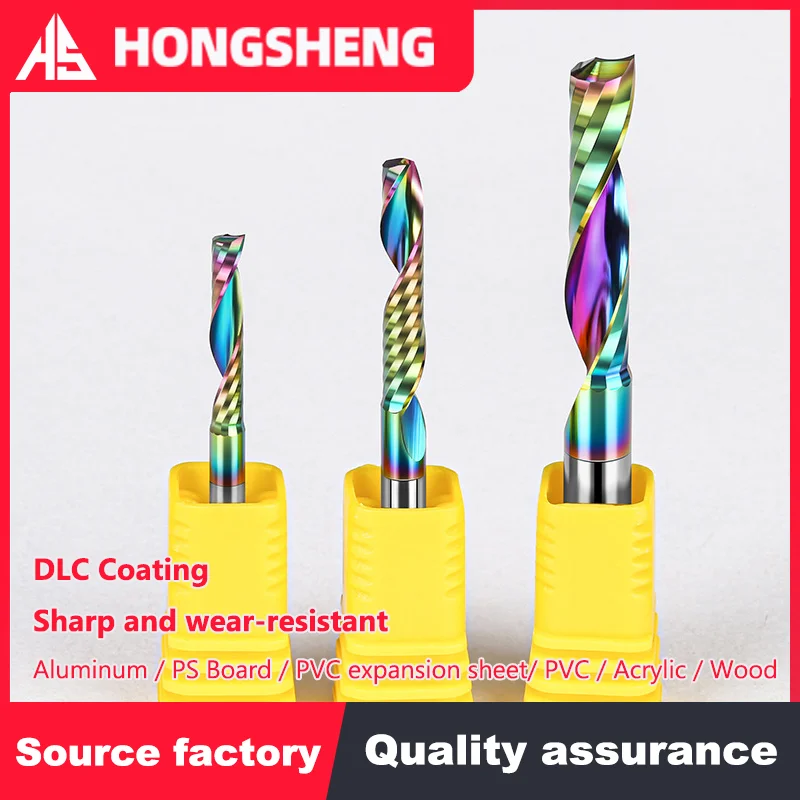 Carbide End Mill Color Coated Single Flute Spiral Milling Cutter For ...