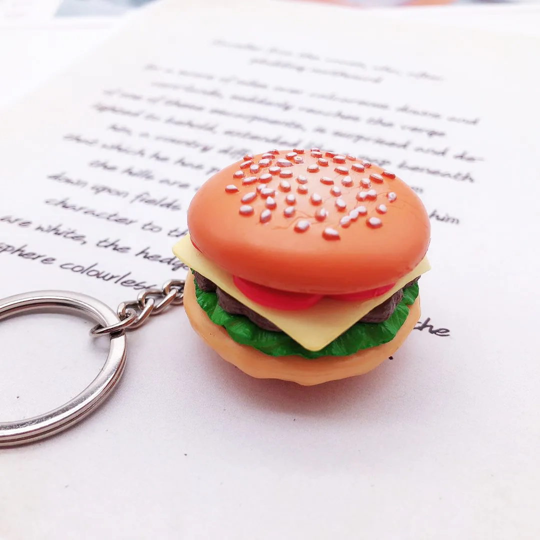 Keychain Food Burgers | Cute Food Key Chains | Cute Food Keychains ...