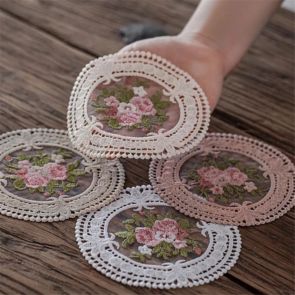 12cm-Vintage-Lace-Coaster-Placemat-Embroidery-Craft-Bowls-Coffee-Cups ...