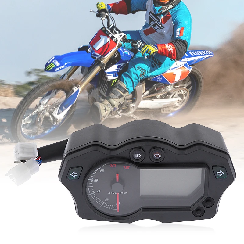 Motorcycle-Speedometer-LCD-Digital-12000RPM-Speedometer-Odometer ...