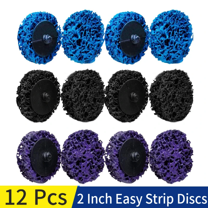 12-PCS-2-Inch-Easy-Strip-Discs-Poly-Strip-Wheel-Disc-Abrasive-Angle ...
