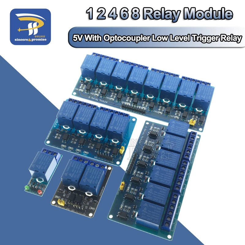 1 2 4 6 Channel Dc 5v Relay Module 8 Way With Optocoupler Low Level Trigger Expansion Board For ...