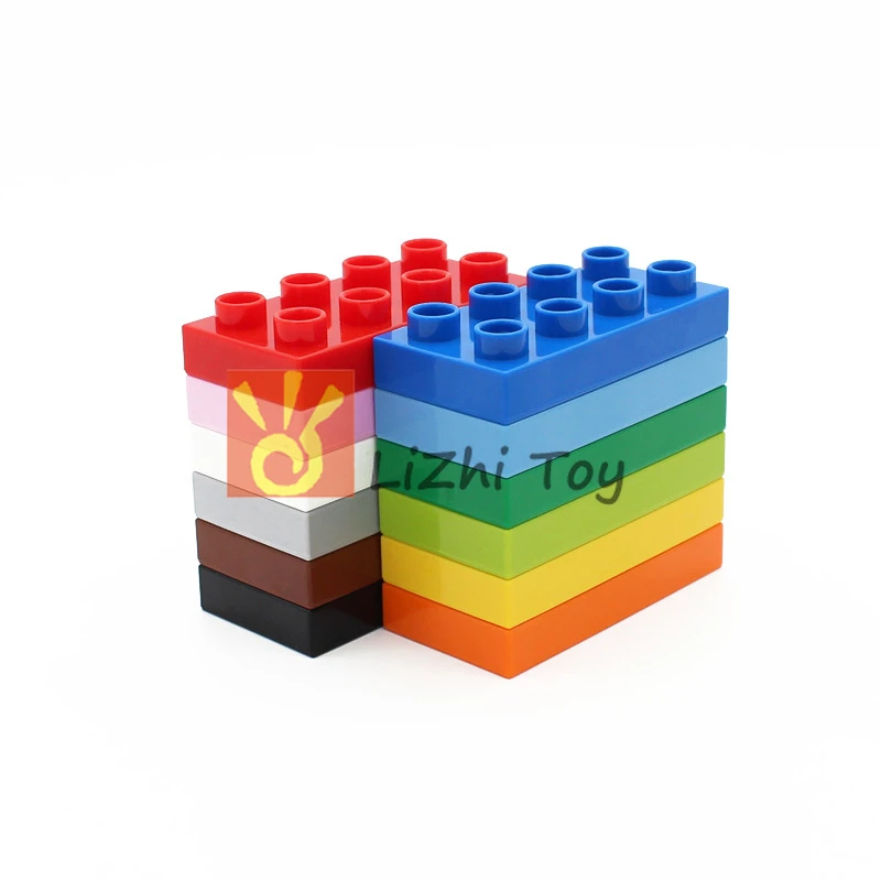 Moc Diy Large Building Block 40666 Brick 2x4x1/2 (thick) Big Size ...