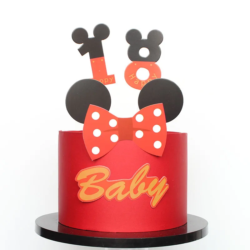 Red Minnie Mouse Baby Shower Cake