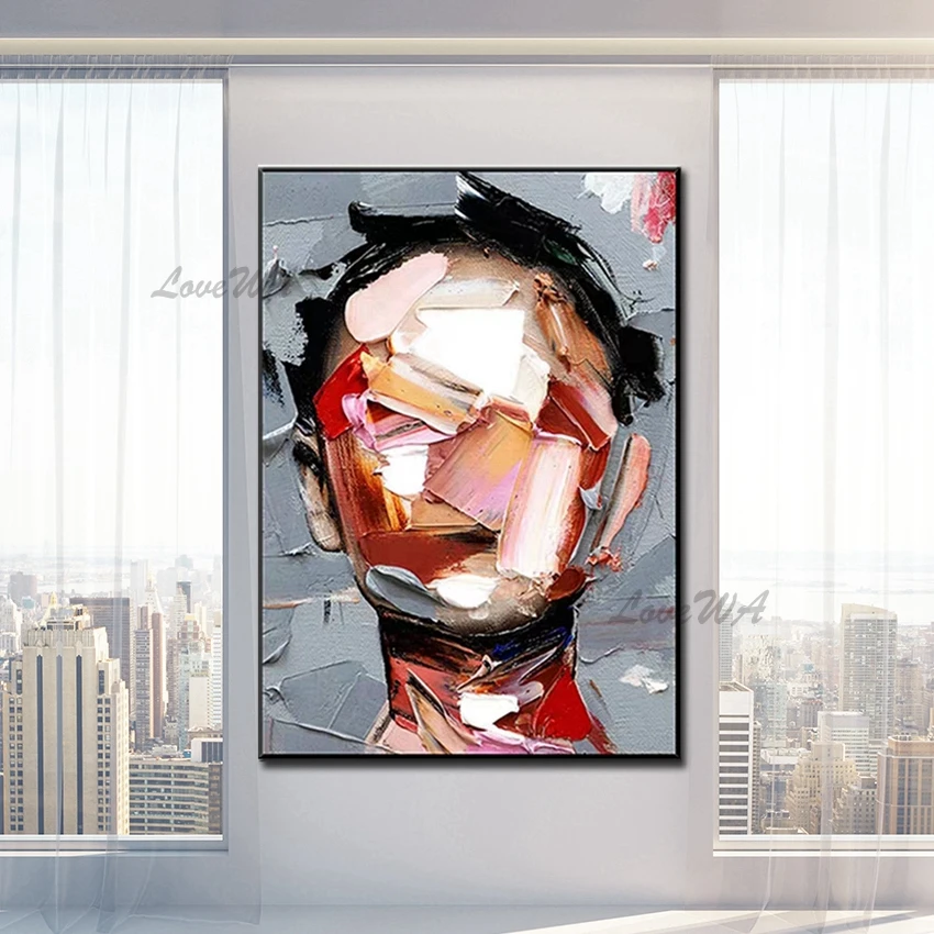 Oil Painting 3D Abstract Face Painting Abstract Faceless Portrait No ...