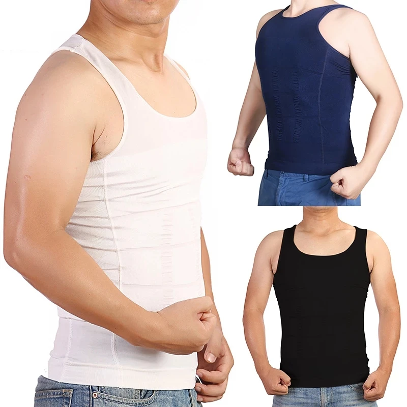 Men-s-Compression-Short-Sleeves-T-shirt-Vest-Slimming-Body-Shape-Tights ...