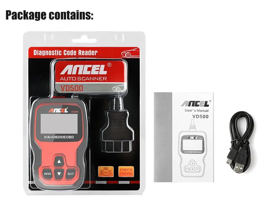 ANCEL VD500 Car Diagnostic Tool Full OBD2 Code Reader Airbag ABS EPB O