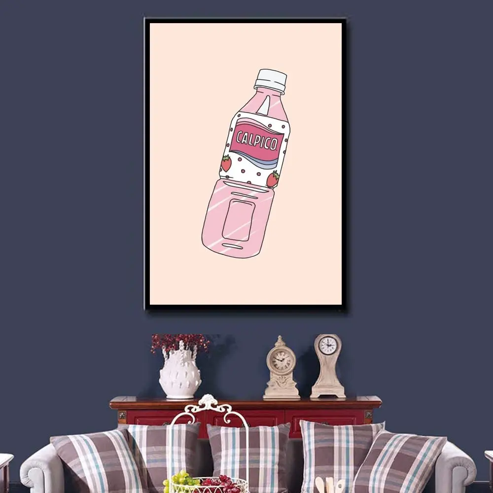 Calpis Strawberry CALPICO Canvas Painting Wall Art Home Decoration ...