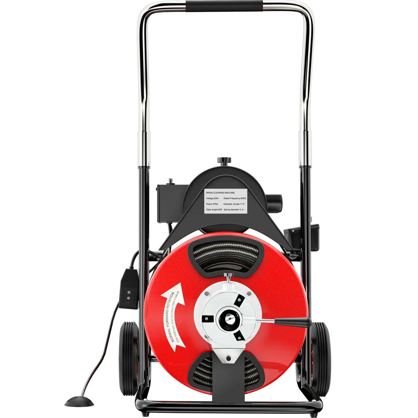 VEVOR Drain Cleaner Machine 100FT X 1/2 Inch Auto Feed 550W Electric ...