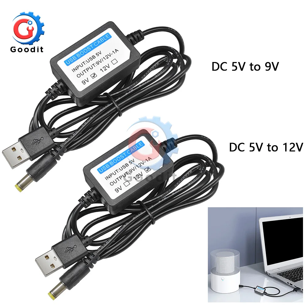 Dc-dc 5v To 9v 12v 1a Step Up Usb Boost Cable Line Booster Power ...