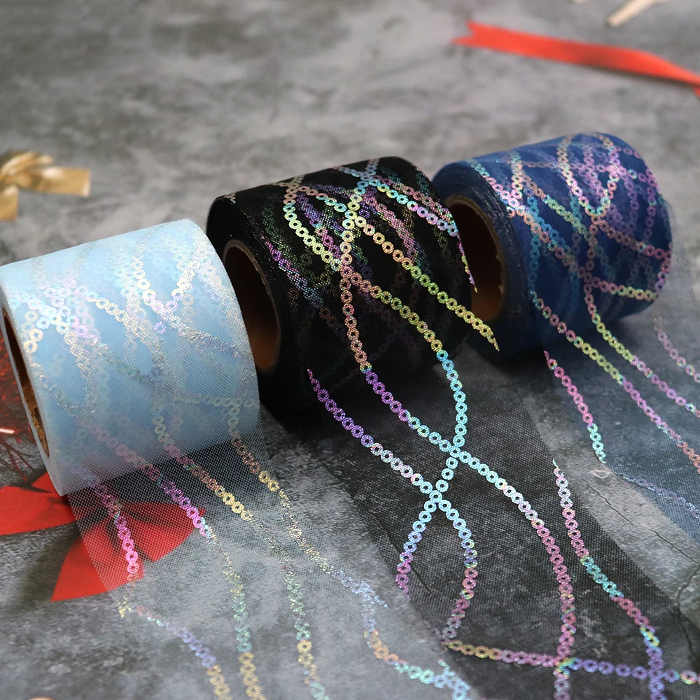 Glitter String Sequins | Glitter Ribbon String | Sequin Tulle Ribbon ...