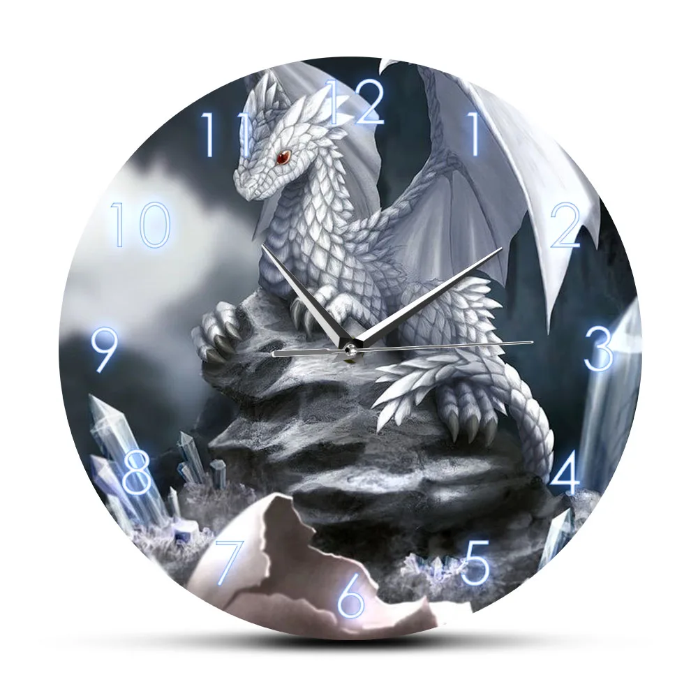 Dragon Hatching Eggs | Wall Clock Dragon | Wall Clock White | Wall ...