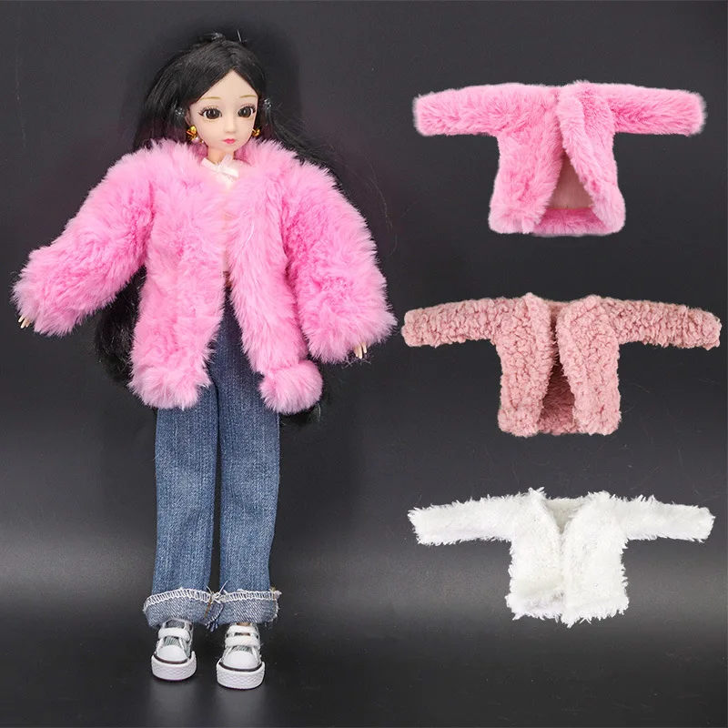 1pcs Doll Winter Warm Plush Coat Barbie Winter Clothes Short Coat ...