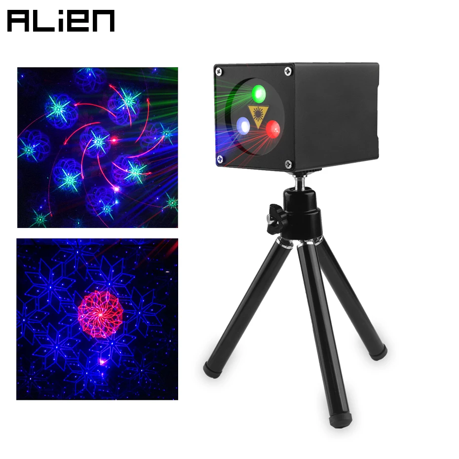 Alien 30 Patterns Mini Rgb Rechargeable Laser Projector Stage Lighting ...