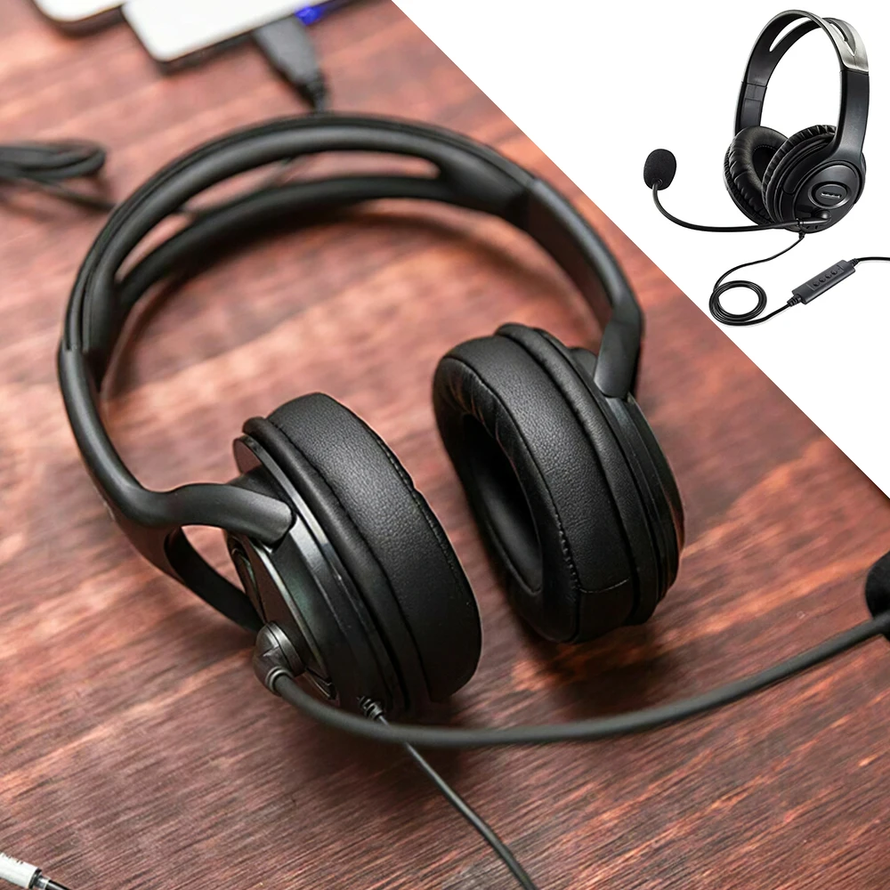 Wired Headphones With Microphone Over Gaming Ear Headsets Bass Music ...