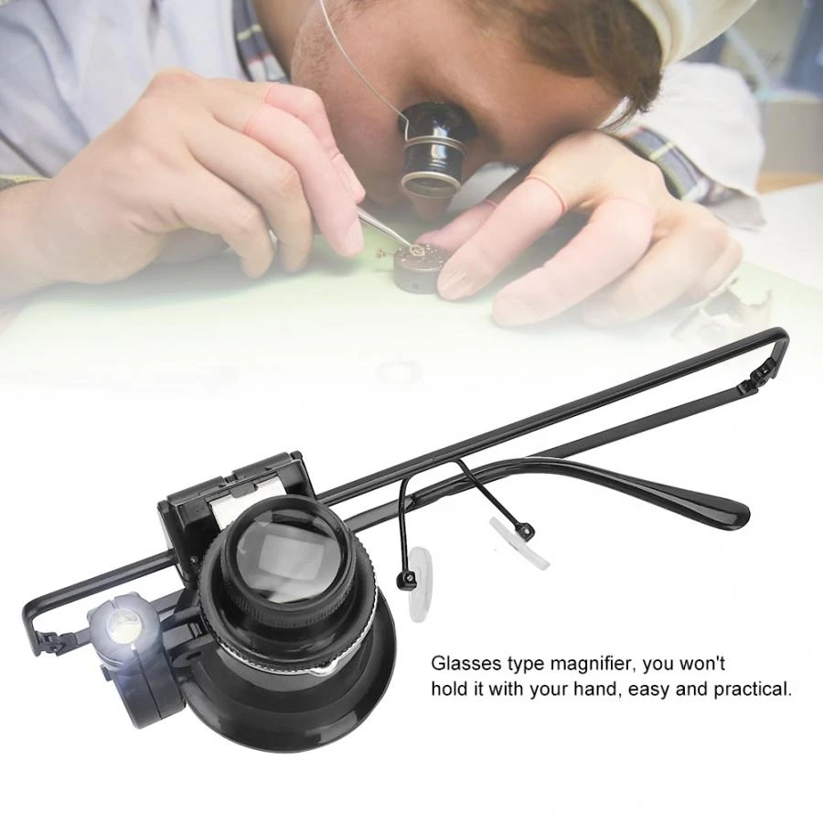 20x Glasses Type Monocular Eye Magnifier Magnifying Glass Loupe With ...