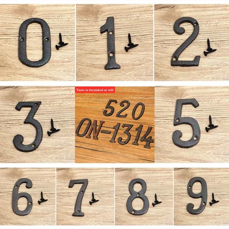 Metal-Digital-Door-Numbers-Cast-Iron-House-Sign-Doorplate-Hotel ...