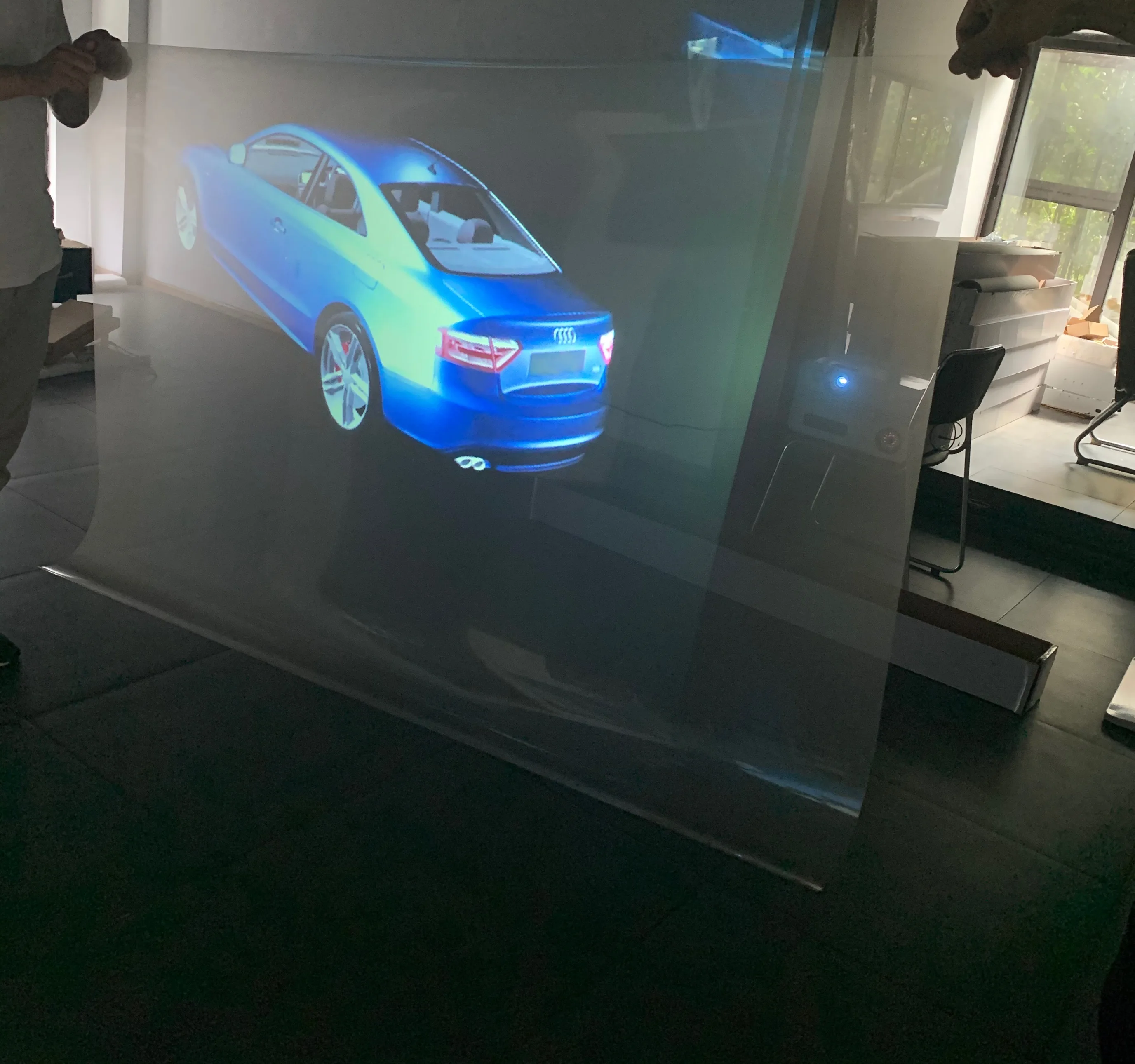 DfLabs Película de proyección trasera holográfica de color transparente ...