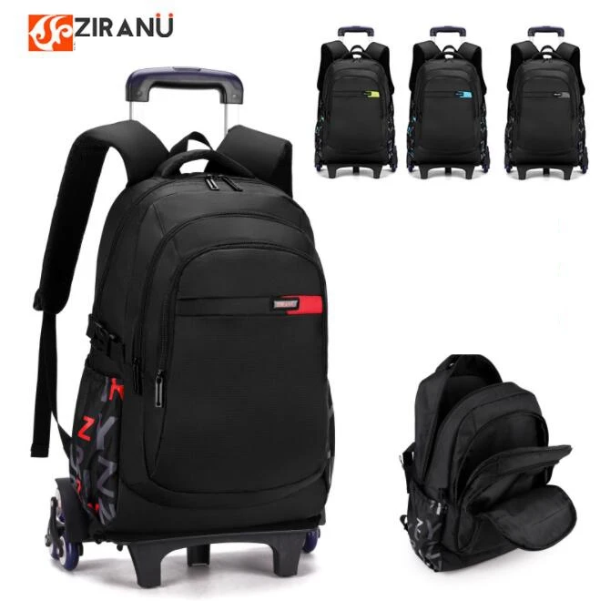 Ziranyu School Trolley Bag With Wheels School Rolling Backpacks Bags ...