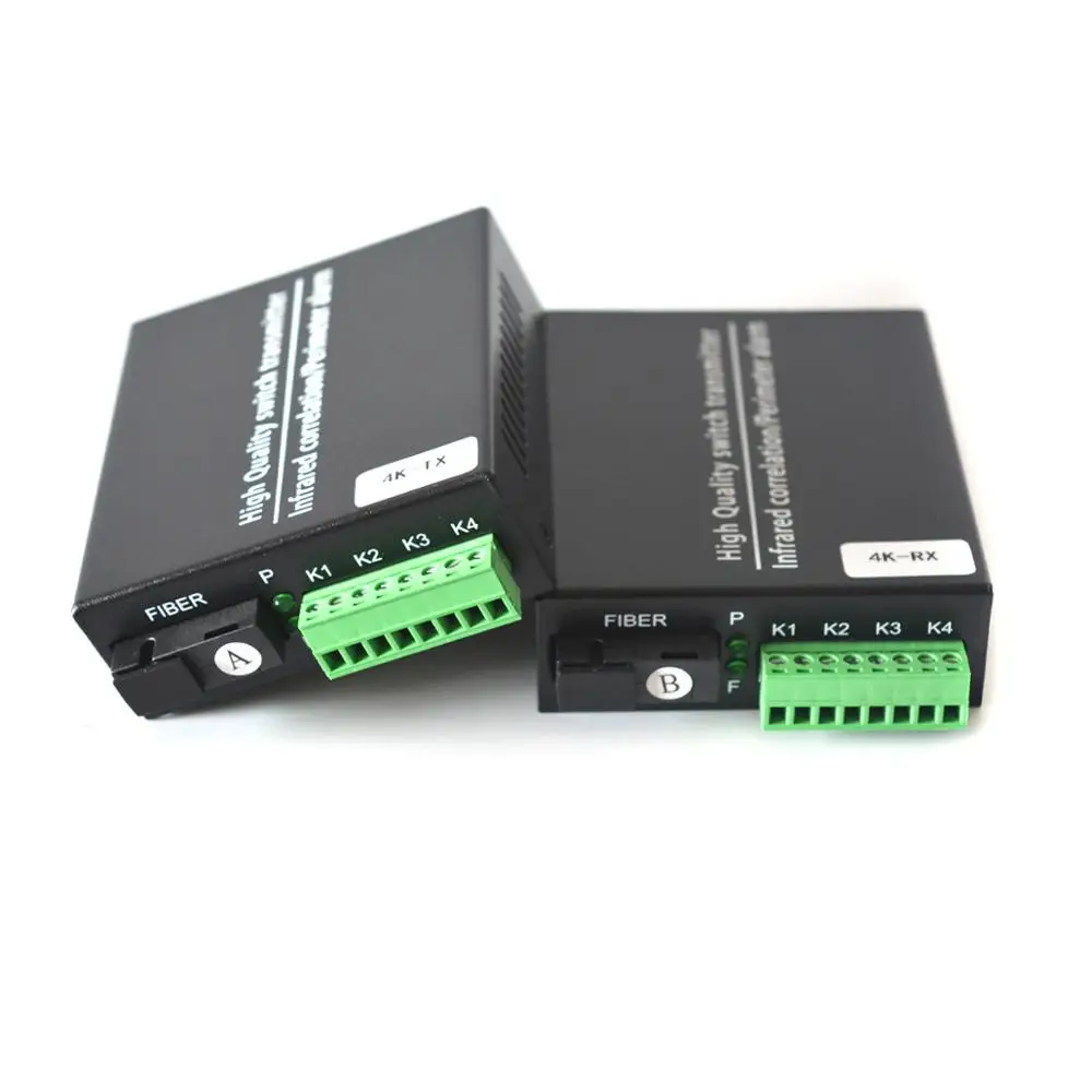 4ports Dry Contact Closure to Fiber optic Relay Transmitter and ...