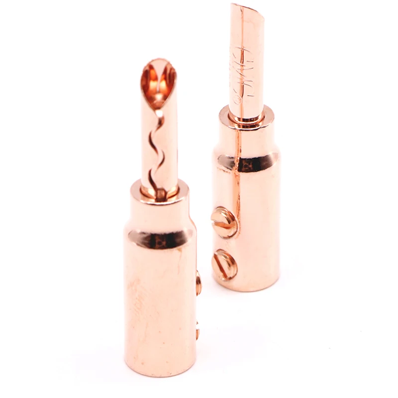 Hi-end HiFi Audio Red Copper silver plated banana BFA Plug Connector ...