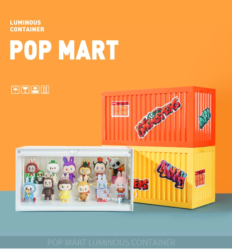 POP MART White Rectangle Luminous Container For Toys Figure Display Box ...