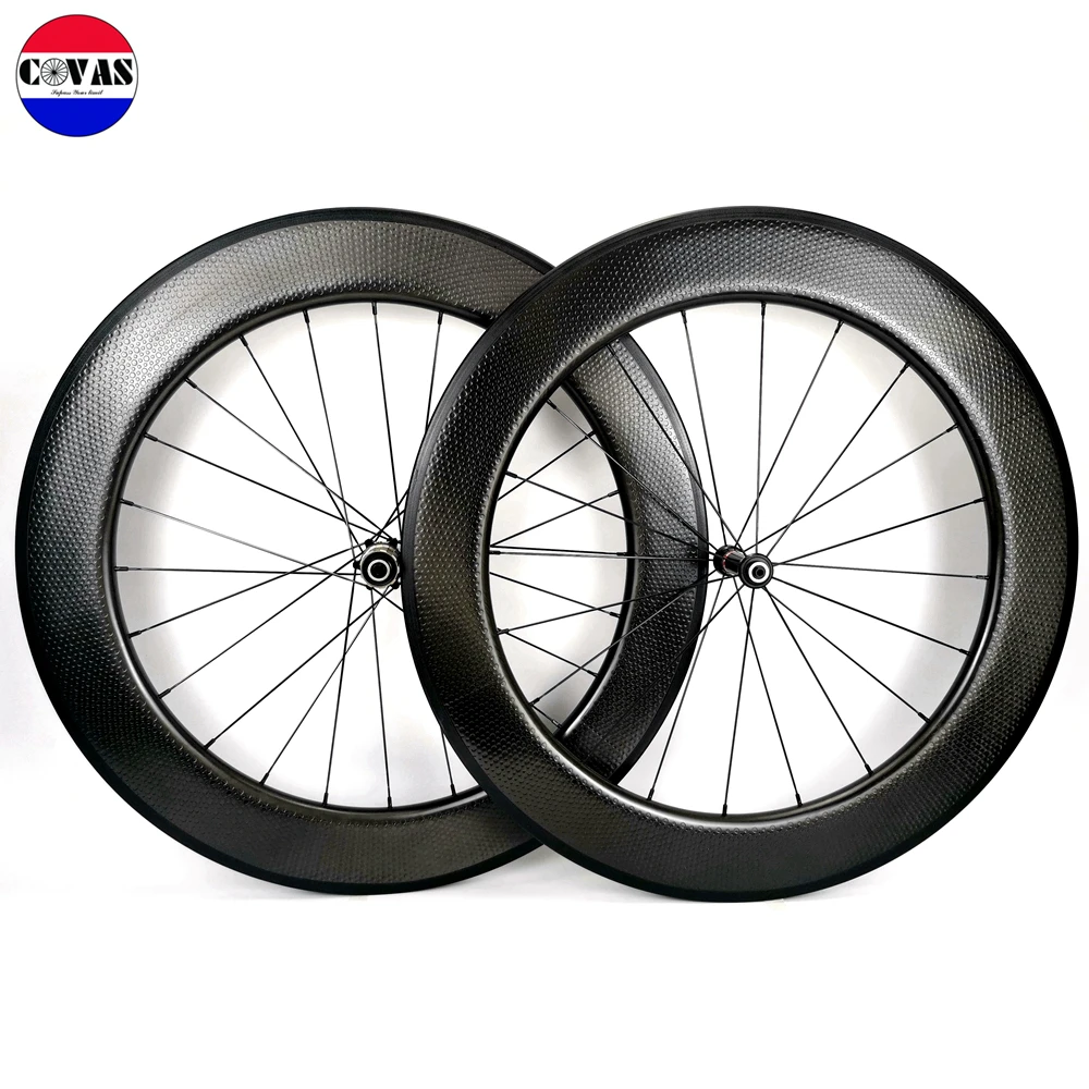 700c 80mm Depth 25mm Width Road Carbon Wheels Tubular/clincher Dimple ...