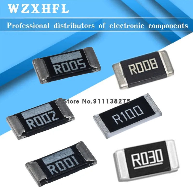 50PCS-LOT-Alloy-resistance-2512-SMD-Resistor-R001-R002-R005-R008-R010 ...