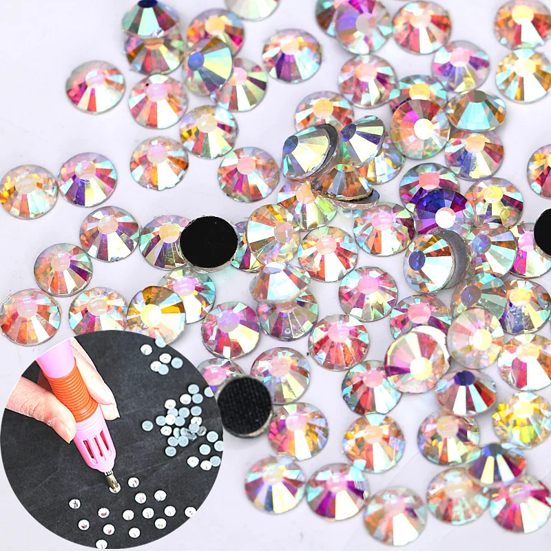 Clear Ab Crystal Ab White Ab Dmc Hotfix Rhinestones Grey Glue Flatback ...