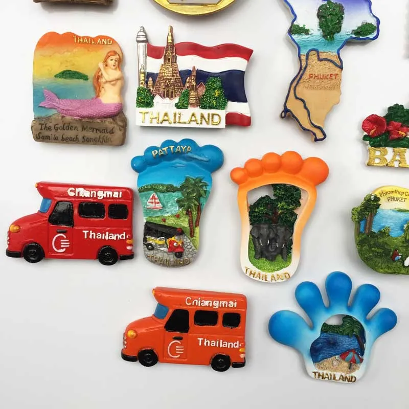 MAGNETS,Thailand island--Aimant magnétique peint pour décoration de ...