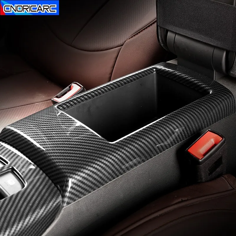 Carbon-Fiber-Pattern-Center-Console-Storage-Box-Frame-Decorative-Cover ...