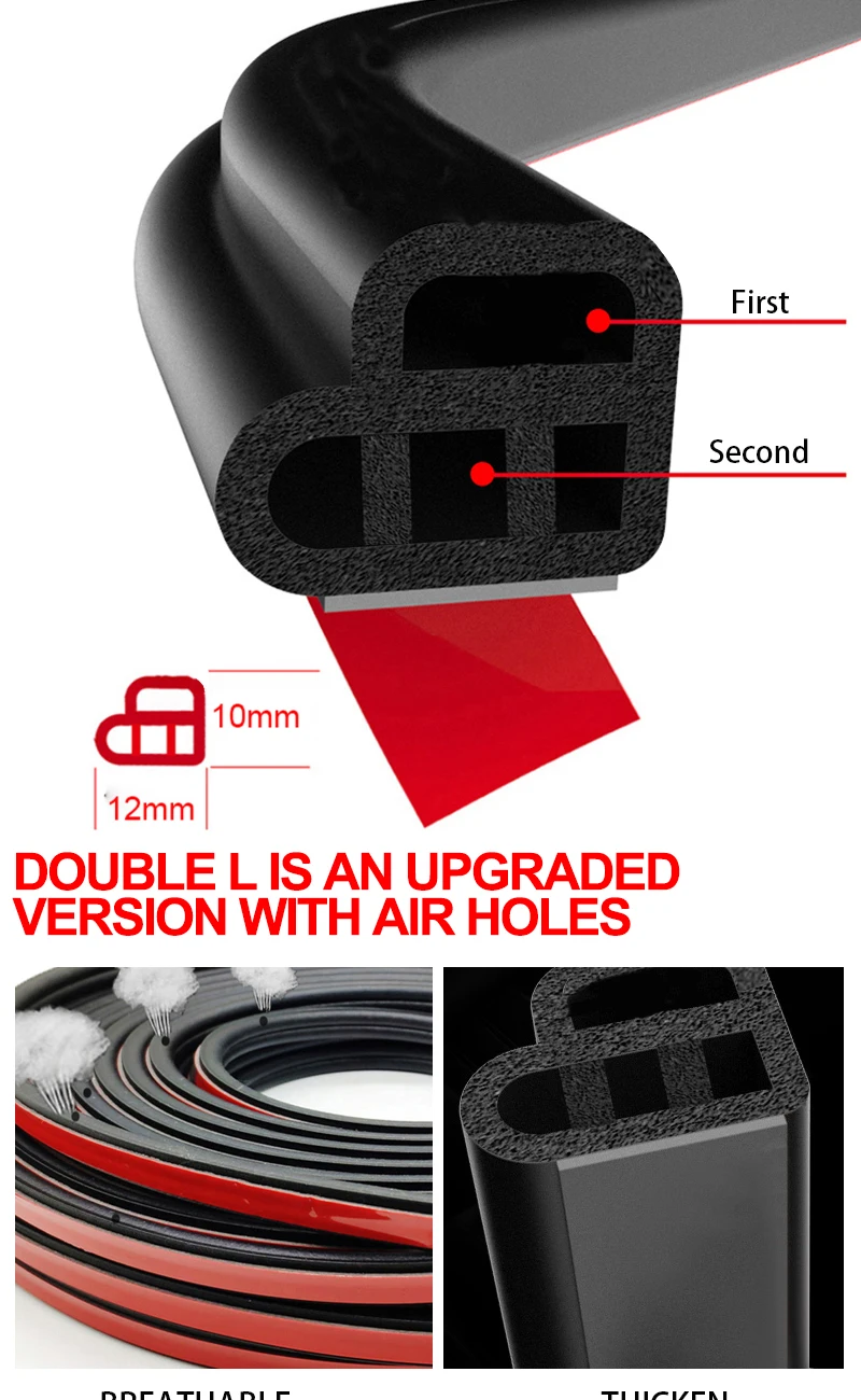 자동차 도어 씰 스트립 자동 고무 씰 스트립 소음 차단 방음 Weatherstrip 자동차 도어 보호기 트렁크 가장자리 스티커필러 접착제 And 밀폐제