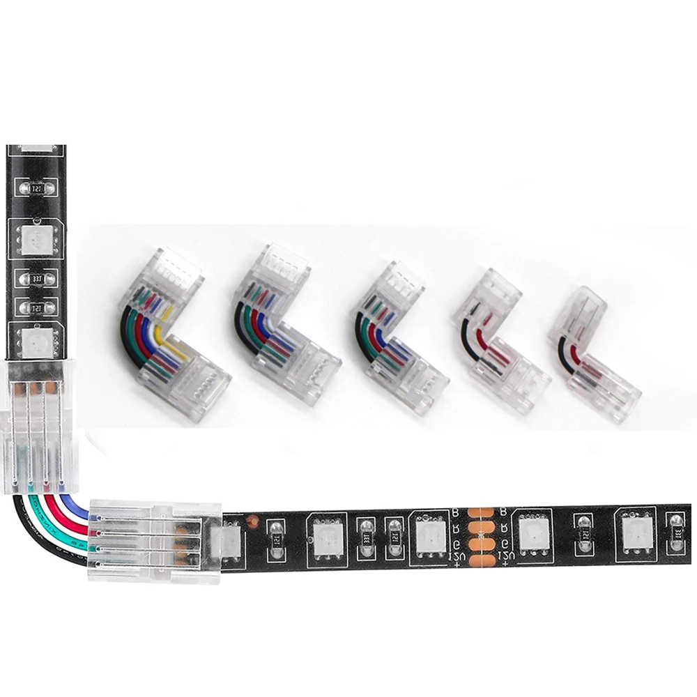 Rgb Led Strip Connector 90 Degree | Corner Connectors Led Strips - Led ...