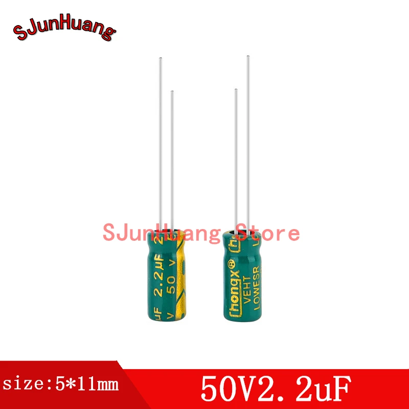 20PCS-50V2-2uF-high-frequency-low-resistance-motherboard-new-electrolytic-capacitor-size-5x11mm ...