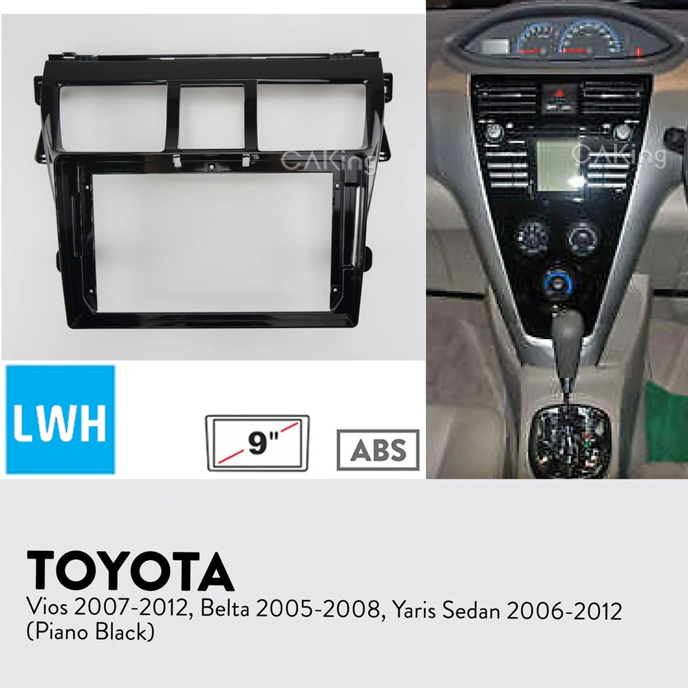 9-inch-Car-Fascia-Radio-Panel-for-Toyota-Vios-2007-2012-Yaris-Sedan ...