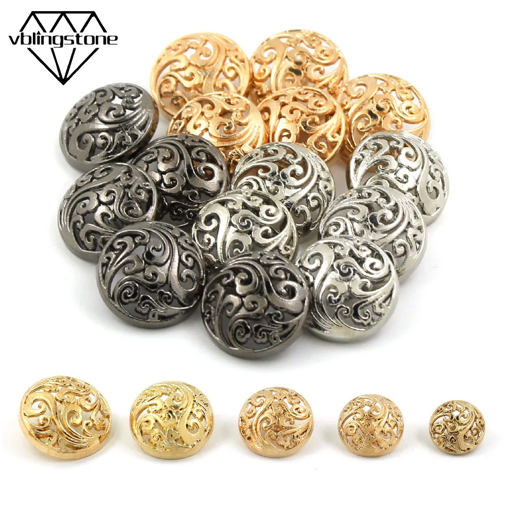 Botones redondos de Metal de 15 25mm para ropa, botones huecos ...