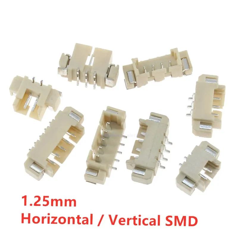 10PCS 1.25mm Connector Horizontal SMD Vertical/right Angle Type Male ...