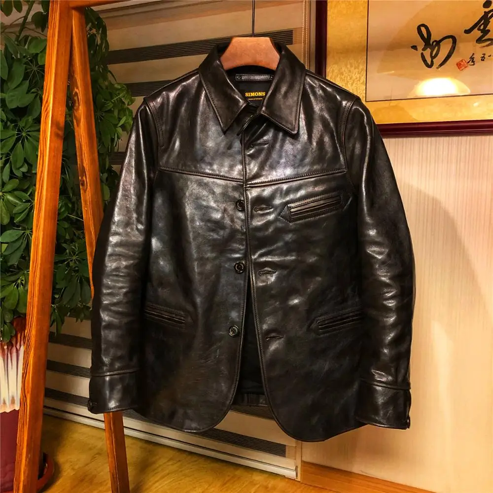 Yr!free Shipping.black Tea Core Horsehide Jacket,classic Brakeman ...